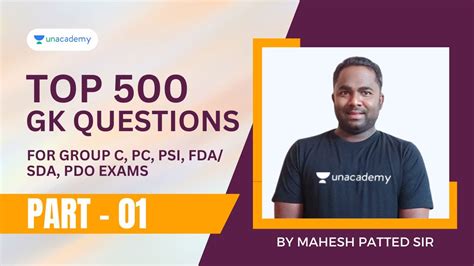 Top 500 Gk Questions For Group C Pc Psi Fda Sda Pdo Exams Mahesh