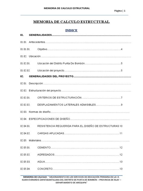 Cálculo Estructural Ie 41049 Arequipa Pdf