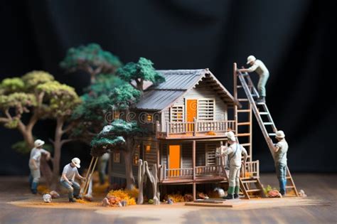 Fresh Paint Miniature Workers Painting Capturing The Essence Of