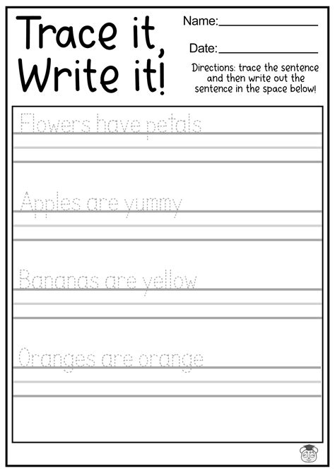 23 Printable Tracing And Writing English Worksheets Trace And Write