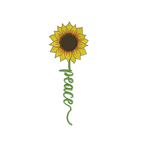 Sunflower Peace Embroidery Design Nextembroidery