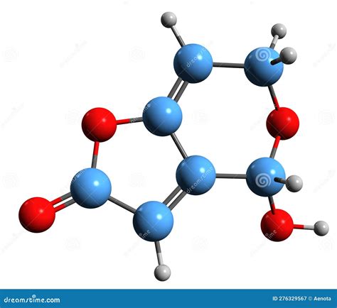 Patulin Mycotoxin Molecule Skeletal Formula Vector Illustration