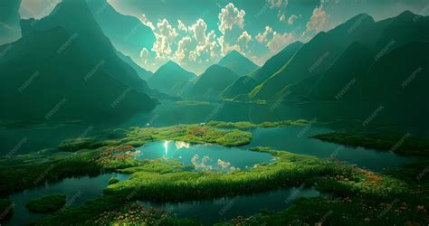 Fondos De Pantalla De Paisajes Verdes 4k Ia Generativa Alta Calidad