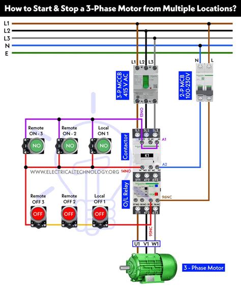 3 Phase Motor Wiring Diagram With Multiple Switches