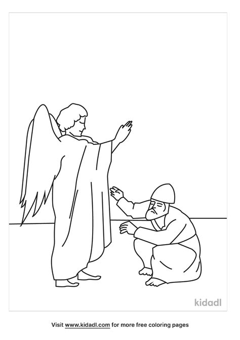 Coloring Zechariah Angel Pages Visits Bible Elizabeth Colouring Clipart