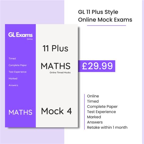 Gl 11 Plus Maths Mock Pack 4 Gl Exams