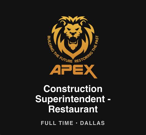 Apexmbuildersllc Apexjobs Constructionsuperintendent Restaurant