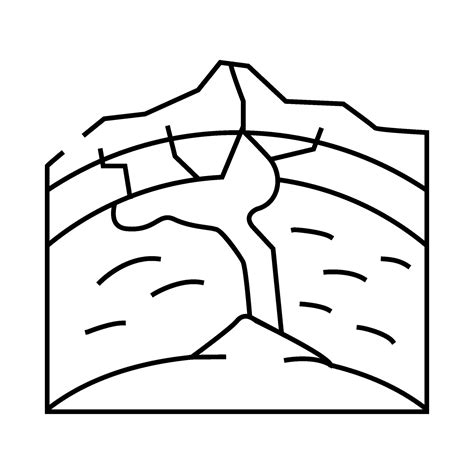 Volcano Formation Process Line Icon Illustration 48348572 Vector Art At