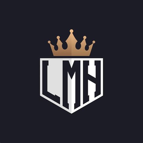 Premium Vector Luxury Lmh Logo With Crown Elegant Initials Lmh Letter