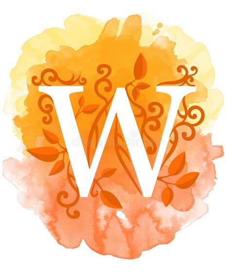 Watercolor Letter Calligraphy On Watercolor Background Natural