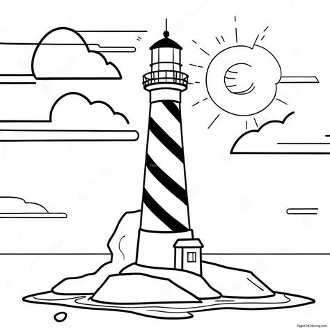 Lighthouse At Sunset Coloring Page 36972 29734