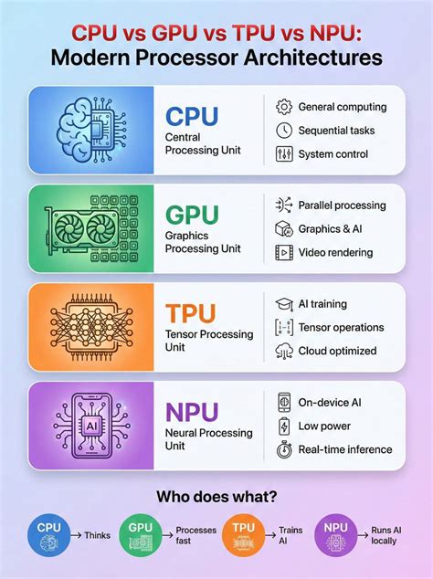 Cpu Vs Gpu Vs Tpu Vs Npu Modern Processor Architectures