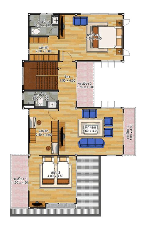 House Design Idea 85x165 With 4 Bedrooms House Plans 3d