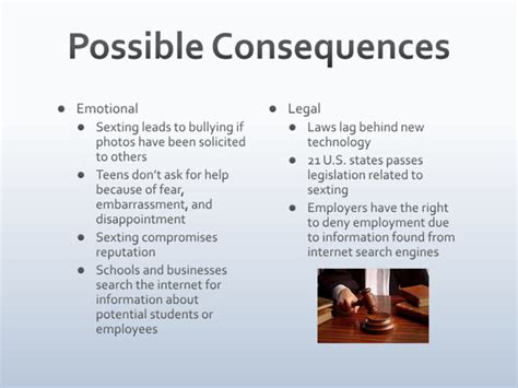 The Possible Consequences Of Sexting Pptx