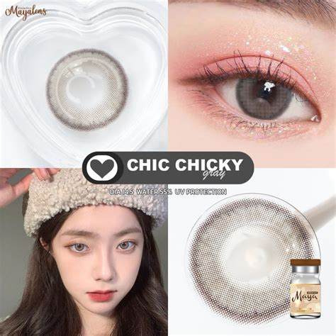 คอนแทคเลนส์ยี่ห้อ Mayalens รุ่น Chic Chicky Gray สีเทา Shopee Thailand
