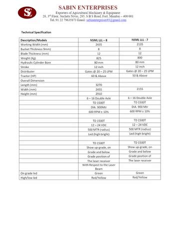 Sabin 50 Hp Laser Land Leveler For Agriculture 800 Kg At ₹ 357000