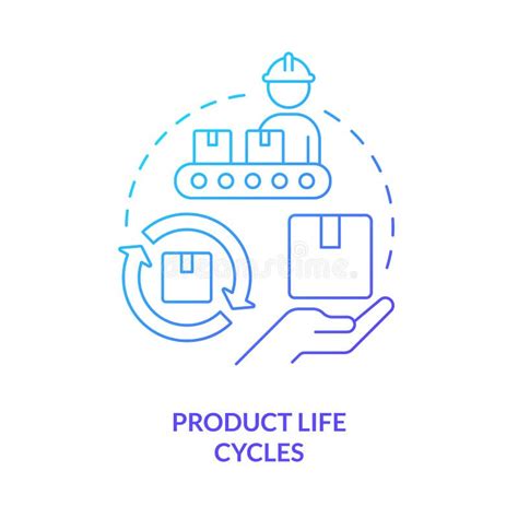 Product Life Cycles Blue Gradient Concept Icon Stock Illustration