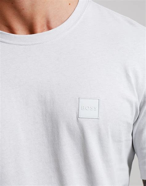 Boss Tales T Shirt Light Pastel Grey Terraces Menswear