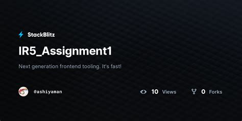 Ir5 Assignment1 Stackblitz