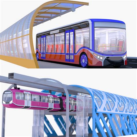 Elevated Train And Bus Station 3d Model Turbosquid 2209494
