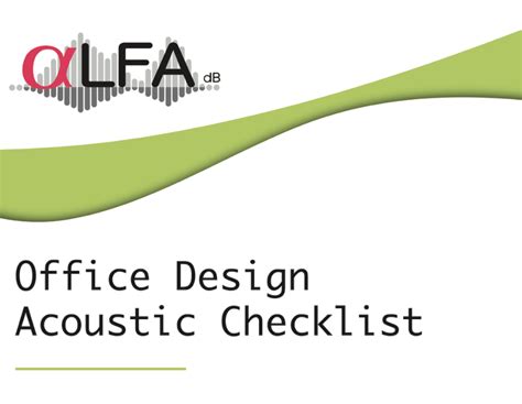 Office Design Acoustic Checklist Alfadb