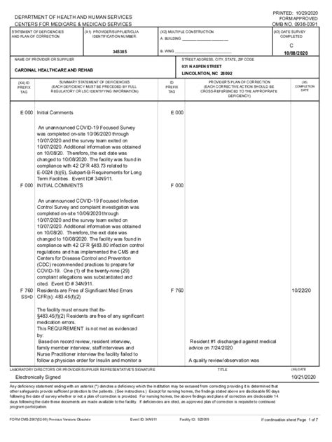Fillable Online Plan Of Correction Fax Email Print Pdffiller