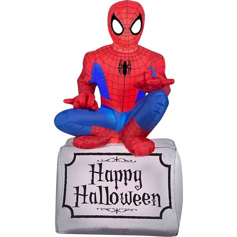 3 5 Feet Tall Gemmy Airblown Inflatable Halloween Spiderman Sitting On