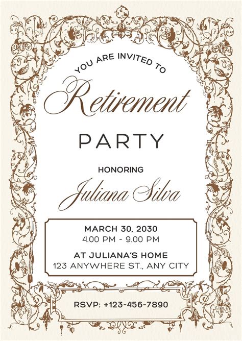 Elegant Retirement Party Invitation Sample 25 Retirement Party