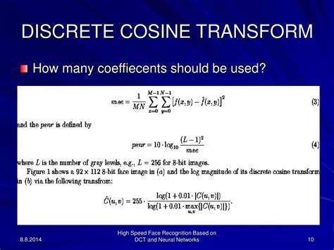 Ppt High Speed Face Recognition Based On Discrete Cosine Transforms
