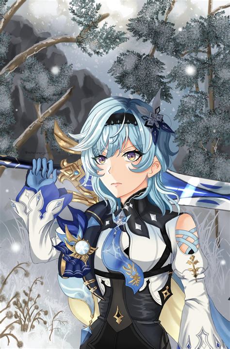 Eula Fanart Genshin Impact Ranimeart