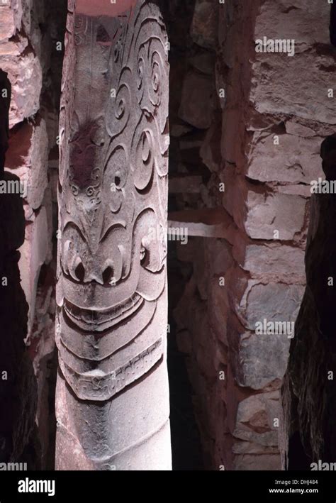 The Lanzon Monolith At Chavin De Huantar Archaeological Site Ancash