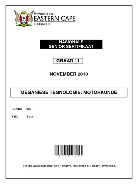 Mech Tech Automotive Gr 11 Nov 2018 Afr Pdf