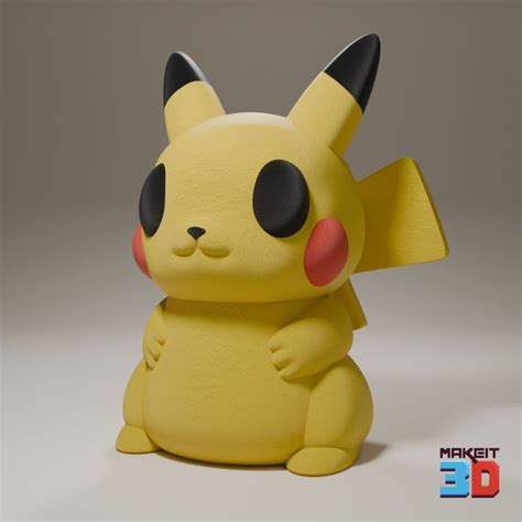 3d Printable 3d Printable Chibi Pikachu With Print In Place Pokeball By