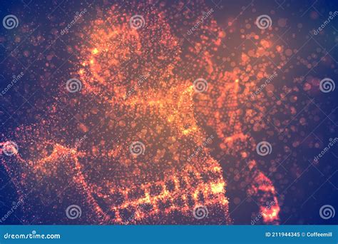 Abstract Vector Background With Particles In The Form Of A Human Skull
