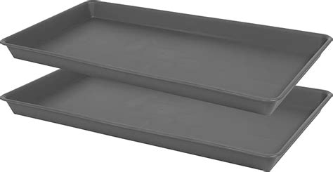 Vuwez 2 Pack Plant Growing Nursery 1020 Trays Plant Saucer Tray Heavy Sturdy Seed