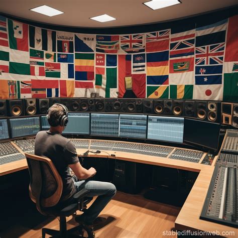 Recording Studio International Dubbing Session Stable Diffusion Online