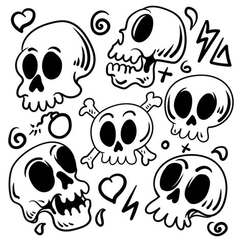 Doddle Art Cartoon Illustration Set 51183817 Vector Art At Vecteezy