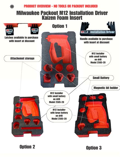 Milwaukee Packout M18 Hammer Combo Kit Insert —kaizen Foam Inserts Milwaukee Tool Inserts