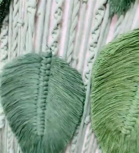 Green Leaf Macrame Wall Hanginglarge Leaf Macrame Wall Etsy