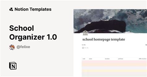 School Organizer 10 Template Notion Marketplace