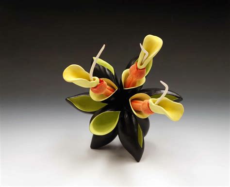 Biomorphic Forms Flower Sculptures Ceramic Flowers Abstract Sculpture