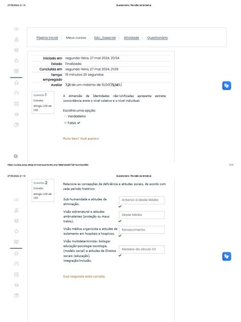 Questionário Revisão Da Tentativa Pdf Educação Especial Educação Domiciliar