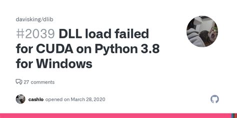 Dll Load Failed For Cuda On Python For Windows Issue