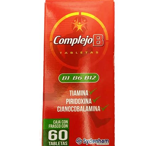 Complejo B B1b6b12 Tiamina Piridoxina Cianocobalamina Caja 60 Tab