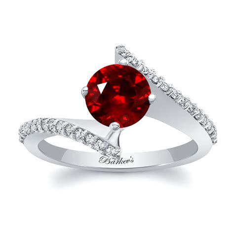 Modern Bypass Lab Ruby And Diamond Engagement Ring Barkevs
