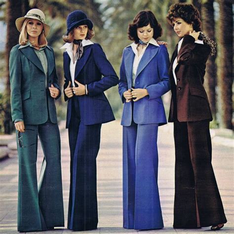 1979 Wide Legged Polyester Suits For Women Inspired By Menswear Women
