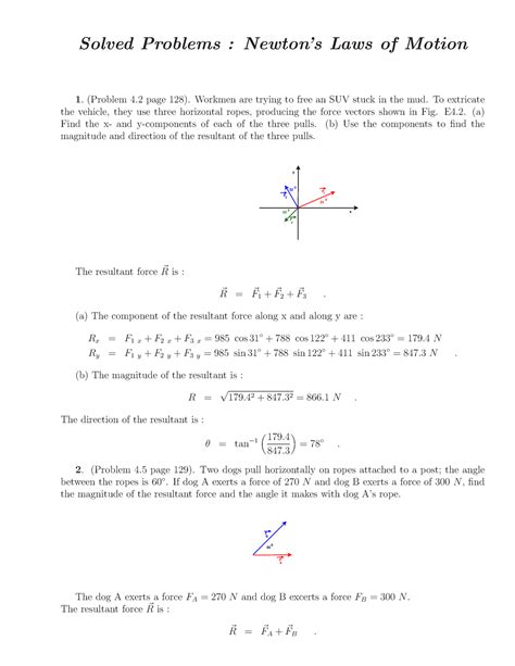 Solved Problem Newtons Law Solution Xid 258115 1 Solved Problems