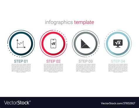 Set Graph Schedule Chart Diagram Square Root Vector Image