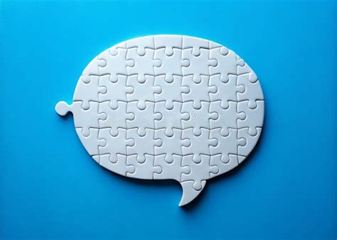 Conceptual Jigsaw Puzzle Missing Piece In A Speech Bubble Exploring