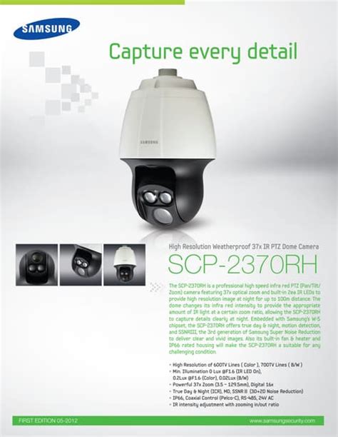 Samsung Techwin Scp 3430h Data Sheet Pdf